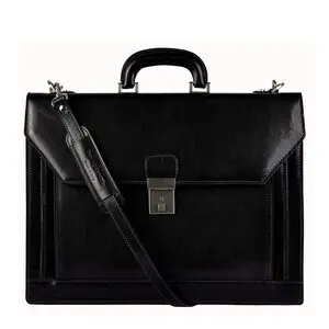 TIME RESISTANCE Large Leather Briefcase In Invisible