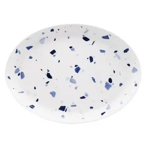 Twig New York Terrazzo Azzurro 14 In Oval Platter - Blue/white