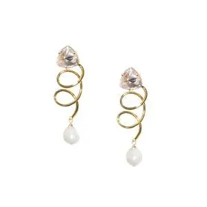 ADRIANA PAPPAS DESIGNS Crystal Twist Earrings - Yellow