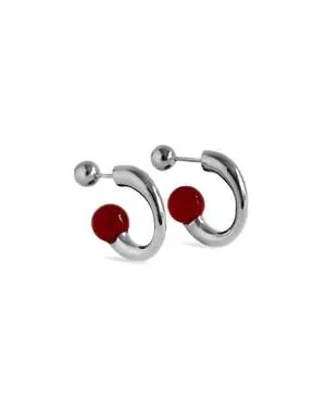 GEM ISLAND Red / Silver Teresa Silver Earrings - Red/silver