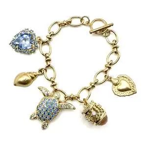 ACHALA HANDCRAFTED Neutrals Sea Treasures Charm Bracelet - White