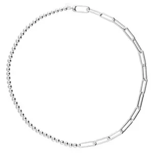 WARE COLLECTIVE Bead & Paper Clip Chain Necklace - Silver