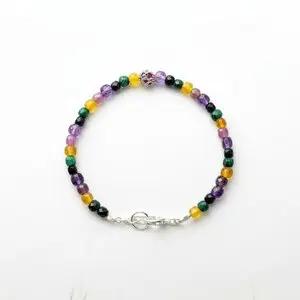 MHART Rainbow Gemstone Bracelet In Sterling - Silver
