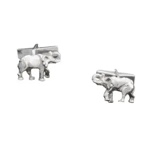 SIMON KEMP JEWELLERS Elephant Cufflinks In Sterling - Silver