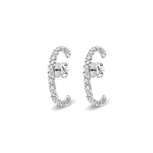 SALLY SKOUFIS Cosmic Hoop Earrings With Cubic Zirconia In Sterling Silver - White/silver