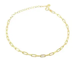 HARFI Plated Everyday Paperclip Chain Stacking Bracelet - Gold