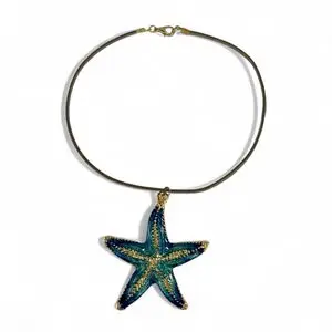 BY VIRGO Brown / Blue Milos Choker Necklace - Brown/blue