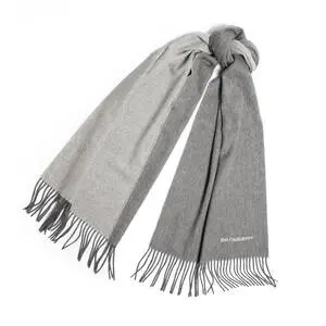 BEL CASHMERE Double Face Cashmere Scarf And Cream - Grey