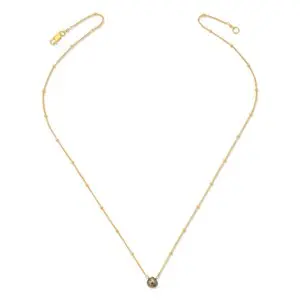 HEATHER HAWKINS Satellite Tiny Gemstone Necklace Filled Pyrite - Gold