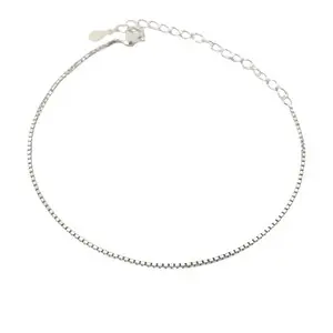 HARFI Everyday Minimalist Box Chain Bracelet - Silver