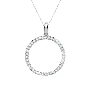 AUGUSTINE JEWELS Gold / White Diamond Circle Pendant - Gold/white