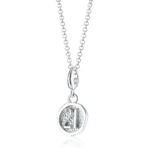LILY CHARMED Sterling Twenty First Birthday Charm Necklace Silver