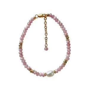 ANGEL BAROCCO Crystal & Freshwater Pearl Bracelet - Pink