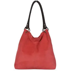 OWEN BARRY Suede Shoulder Bag Dudley British Made Watermelon - Orange