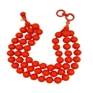 MICHAEL NASH JEWELRY Georgiana Faceted Three Strand Resin Necklace - Orange
