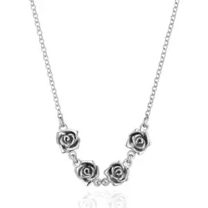 UNALOE Alba Five Roses Necklace In Sterling - Silver