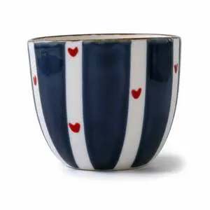 Lali Design Studio Red / White / Blue Enjoy Navy Hearts Espresso Cup Porcelain - Red/white/blue