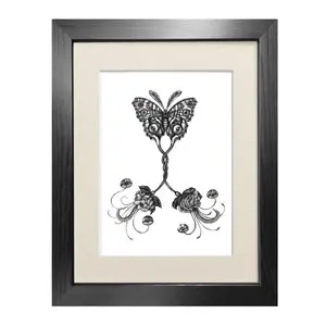 EMILY CARTER Coenia Oculus' Fine Art Print A5 - Black