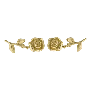 LA KAISER Solid 14kt Gold Forever Rose Studs - Yellow
