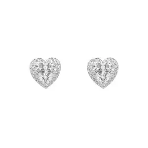 Arte Madrid Gemma Heart-shaped Earrings Stud - White