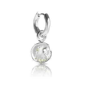 KASUN LONDON Smile Hoop Earrings – August – Peridot - Silver