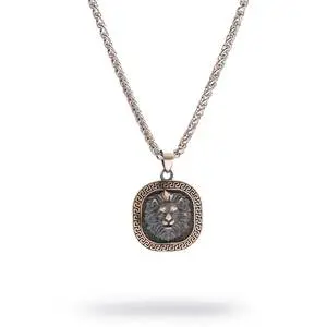 EBRU JEWELRY Regal Lion Medallion ’s Sterling Necklace - Silver