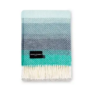 HEATING & PLUMBING LONDON Super Fluffy Pure New Wool Blanket - Blue