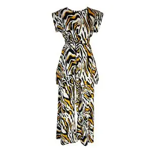 JENNAFER GRACE Saffron Zebra Tunic & Palazzo Set - Orange