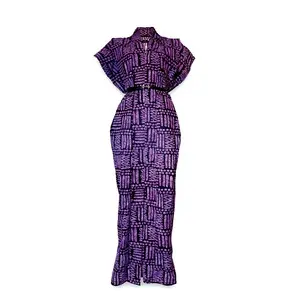 Chuks Collins Ajah New Collection Drop Kimono-inspi Oversized Batik Maxi Dress - Red