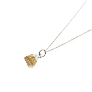 HARFI Sterling Raw Citrine November Birthstone Necklace - Silver