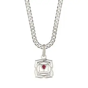 CHARLOTTE'S WEB JEWELLERY Silver / Red Root Chakra Silver Necklace Ruby
