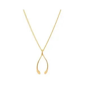 KATIE MULLALLY Small Yellow Plated Wishbone Necklace - Gold