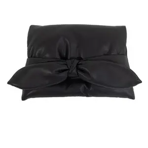 JULIA ALLERT Faux Leather Padded Clutch With Bow Detail