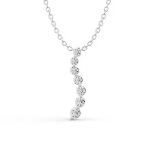 SEREIA OFFICIAL 14k Gold 0.25 Ct Necklace Lab Grown Diamond Journey Pendant White Gold - Silver