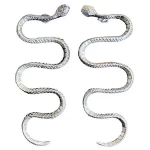 AKI ROC JEWELRY Inca Snake Earrings Sterling - Silver
