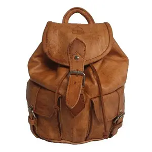 BERBER LEATHER Neutrals / The Larache Small Rucksack In Tan