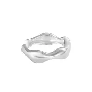 EVERY WAVE Undulating Molten Flow Sterling Ring - Silver