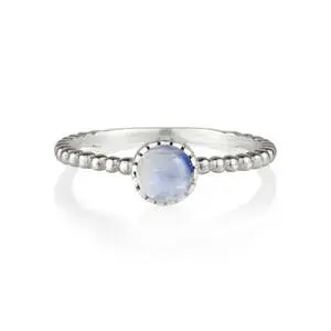 CHARLOTTE'S WEB JEWELLERY Rawa Silver Stacking Ring Moonstone - Gray