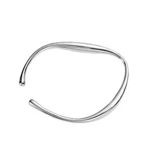 EVERY WAVE Evolving Irregular Curvy Sterling Cuff Bracelet - Silver