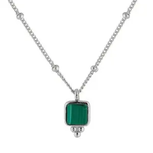 BERMUDA WATCH COMPANY Sterling Malachite Pendant Necklace - Silver