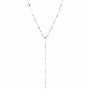 THE PHEIA Tube Lariat Necklace - Silver