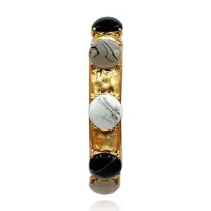 MICHAEL NASH JEWELRY Black / Grey / Neutrals Blair Antique Gold And Howlite Bracelet - Black/grey