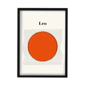 FANCLUB Red / Black Leo Zodiac Star Sign A3 Art Print - Red/black