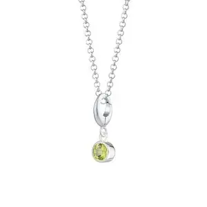 LILY CHARMED Sterling August Birthstone Charm Necklace Peridot - Silver