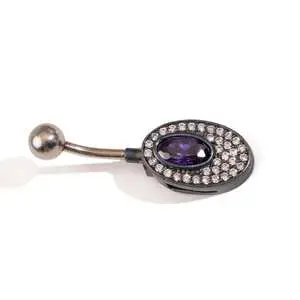 EBRU JEWELRY Purple / Silver Mystic Amethyst Sterling Silver Belly Piercing Purple - Purple/silver