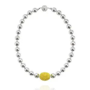 SAULE LABEL Silver / Yellow Cassia Necklace In Citrine Flame - Silver/yellow
