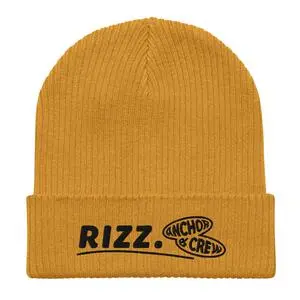ANCHOR & CREW Mustard Rizz Gen. Organic Cotton Embroidered Beanie - Yellow
