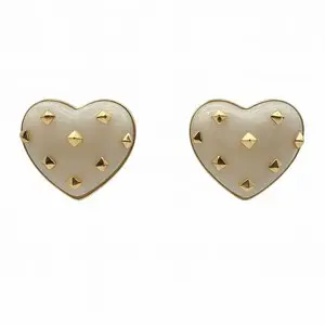 MICHAEL NASH JEWELRY Heart Resin Stud Earrings - White