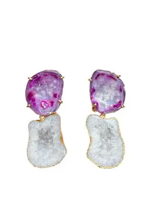 MAGPIE ROSE Pink Swirl & Earrings - White