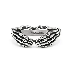NIALAYA JEWELRY Vintage Skeleton Ring - Silver